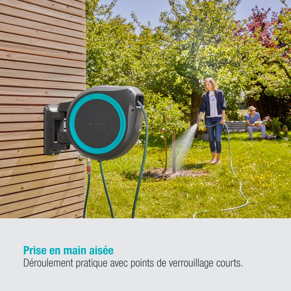 Dévidoir automatique mural RollUp L 30m - Gardena